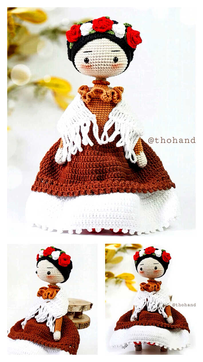 Frida Kahlo Amigurumi Crochet Free Pattern