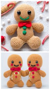 Amigurumi Doll Gingerbread Man Crochet Free Pattern