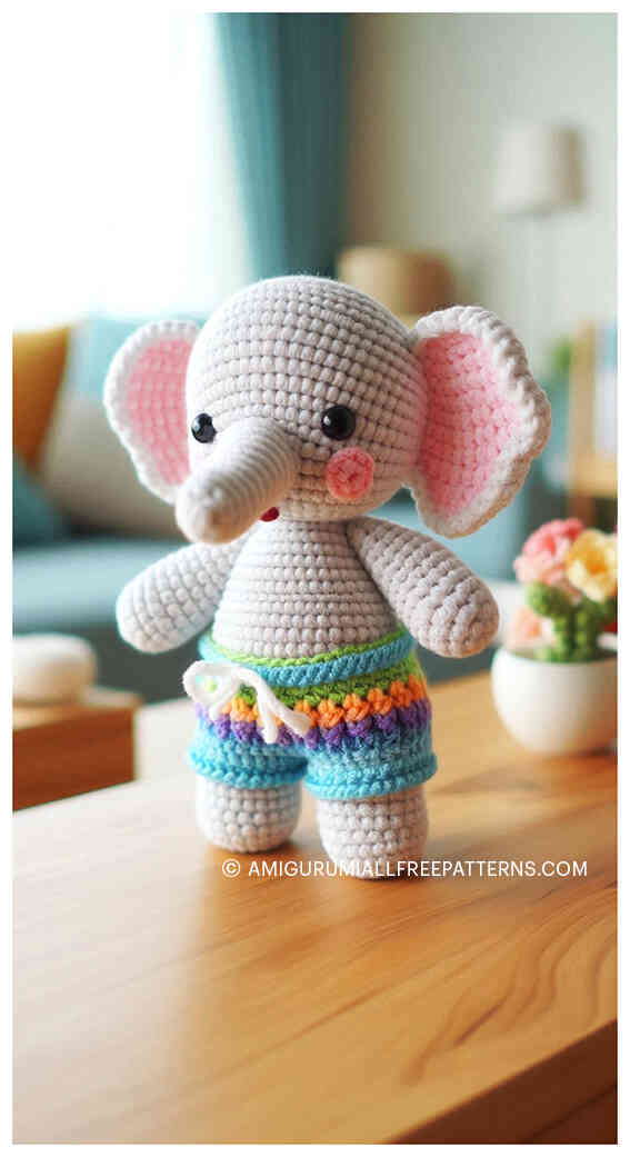 Amigurumi Baby Elephant Ahco Crochet Free Pattern