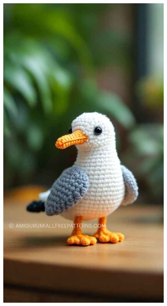 Amigurumi Calypso the Seagull Free Pattern