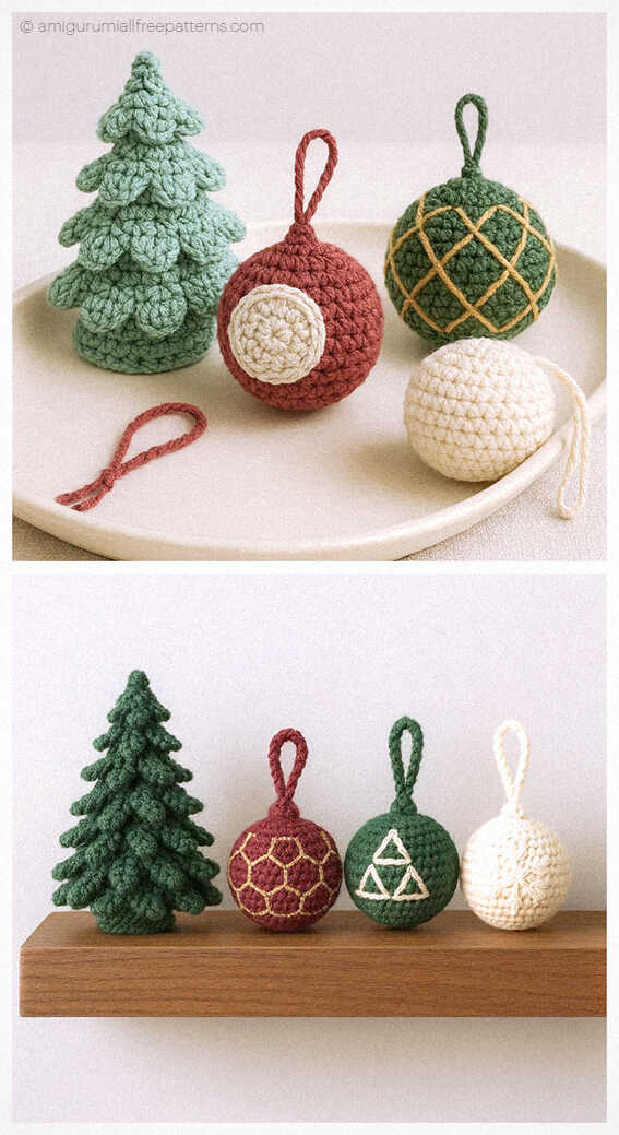 Christmas Ornaments Amigurumi – Free Crochet Pattern Set